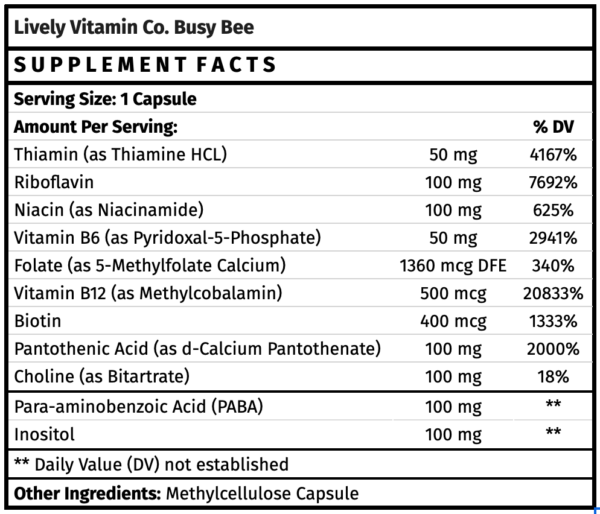 Busy Bee - Lively Vitamin Co. | Try the Best B Vitamin Complex!